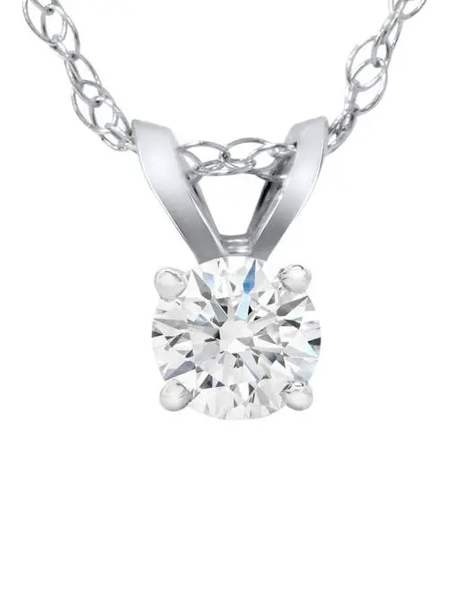 BLISS DIAMOND 14k Gold 1/4 Carat Lab Grown Solitaire Diamond Pendant Necklace - 14k White Gold
