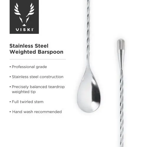 VISKI Harrison Weighted Bar Spoon In Stainless Steel