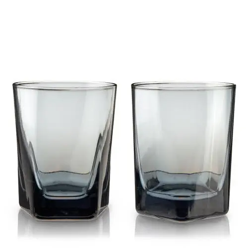 VISKI Crystal Double Old Fashioned Glasses - Grey
