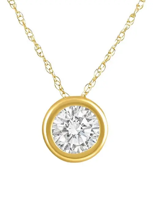 BLISS DIAMOND 90ct Lab Grown Diamond Solitaire Pendant Necklace In 14k Gold - 14k Yellow Gold