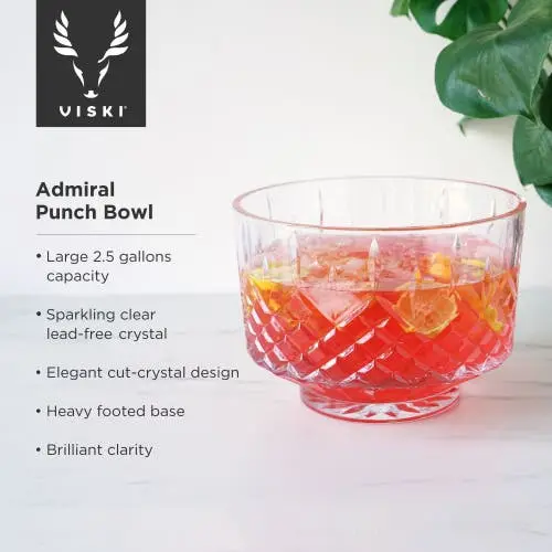 VISKI Admiral Crystal Punch Bowl