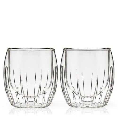 VISKI Double Walled Spirits Glasses Set Of 2 - Clear