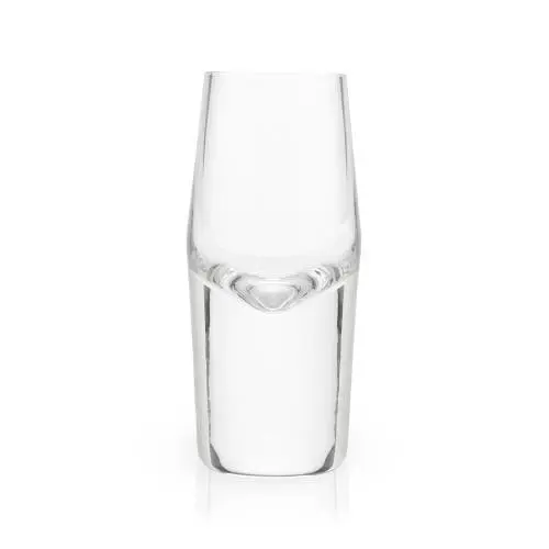 VISKI Raye Crystal Heavy Base Shot Glasses Set Of 2 - Clear