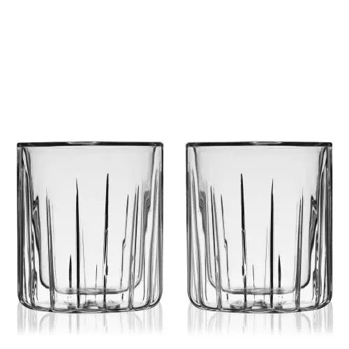 VISKI Double Walled Rocks Glasses Set Of 2 - Clear