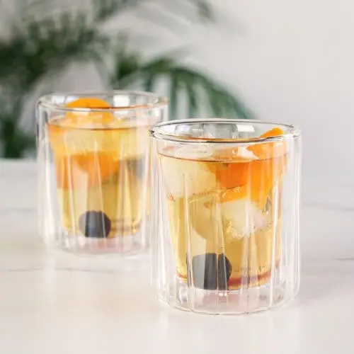 VISKI Double Walled Rocks Glasses Set Of 2