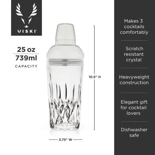 VISKI Admiral Crystal Cocktail Shaker In Stainless Steel