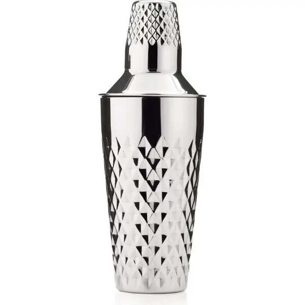 VISKI Irving Faceted Cocktail Shaker In Stainless Steel - Silver