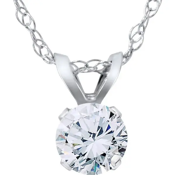 BLISS DIAMOND Vs .38ct Diamond Solitaire Pendant 14k Gold - 14k White Gold