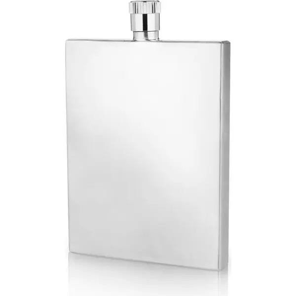 VISKI Harrison 2 Oz Slim Flask In Stainless Steel - Silver