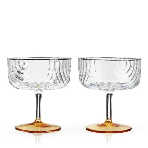 VISKI Deco Gatsby Coupes Set Of 2 - Clear