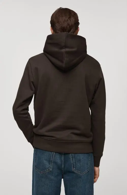 Mango Cotton-blend Pullover Hoodie - Chocolate