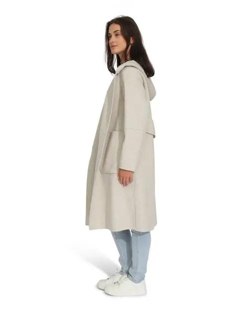BELLE & BLOOM Wool Blend Oversized Coat - Oat Marle