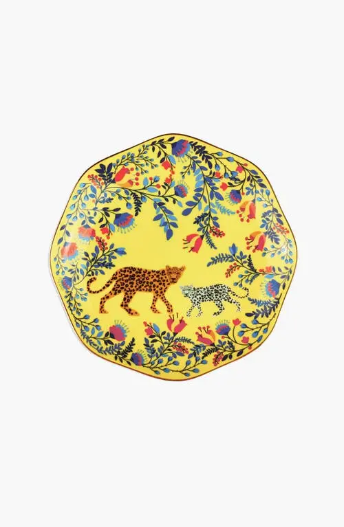 JESSIE ZHAO NEW YORK Amazon Rainforest Bone China Bread Butter Plate - Yellow