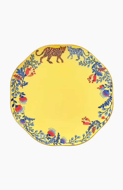 JESSIE ZHAO NEW YORK Amazon Rainforest Bone China Dinner Plate - Yellow