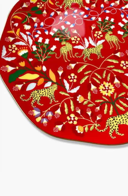 JESSIE ZHAO NEW YORK Leopards Forest Bone China Salad Plates