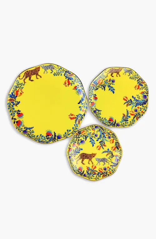 JESSIE ZHAO NEW YORK Amazon Rainforest Bone China Plates - Yellow