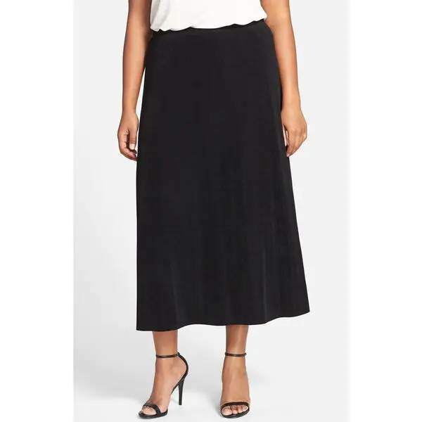 Vikki Vi Long A-line Ribbed Skirt