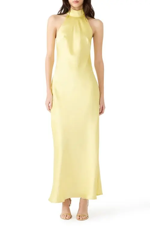 Steve Madden Lara Satin Maxi Dress - Butter Yellow