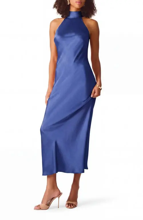 Steve Madden Lara Satin Maxi Dress - Deep Blue