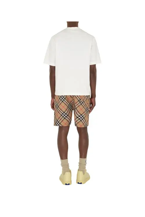 Burberry Check Twill Shorts - Sand