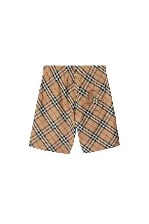 Burberry Check Twill Shorts - Sand