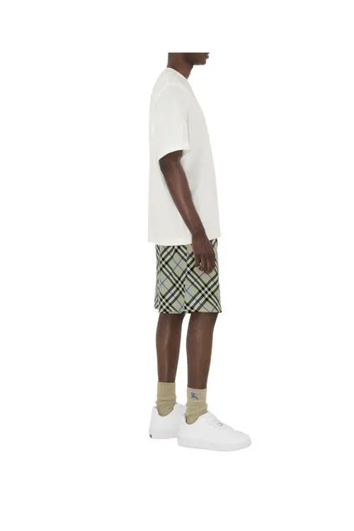 Burberry Check Silk Shorts - Lichen