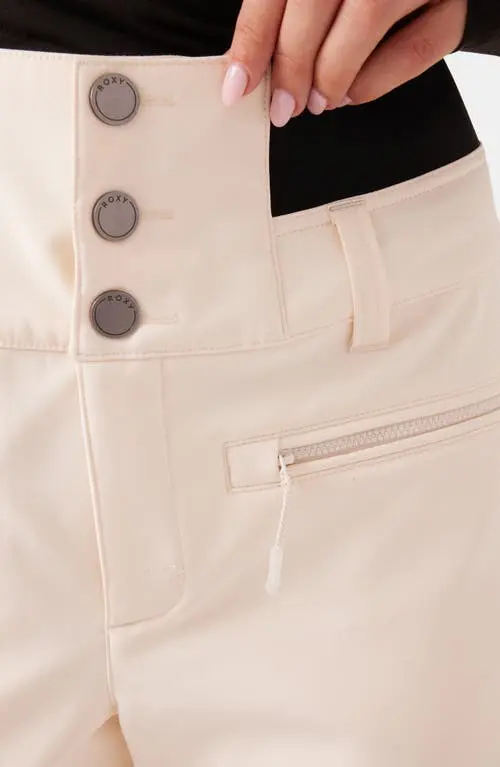Roxy Rising High Waterproof Shell Snow Pants - White Aspa