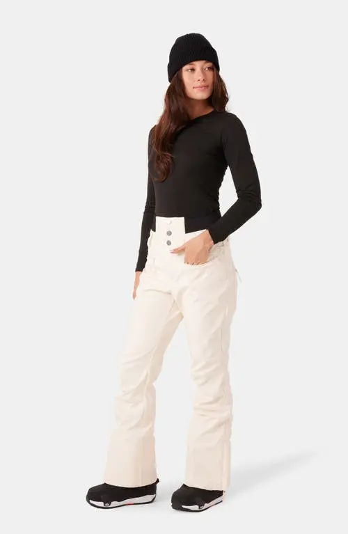 Roxy Rising High Waterproof Shell Snow Pants - White Aspa