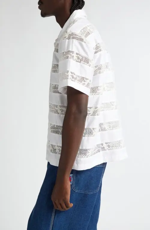 BODE Tennis Lace Cotton Camp Shirt