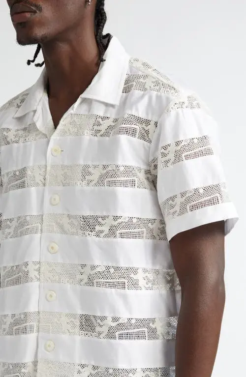 BODE Tennis Lace Cotton Camp Shirt