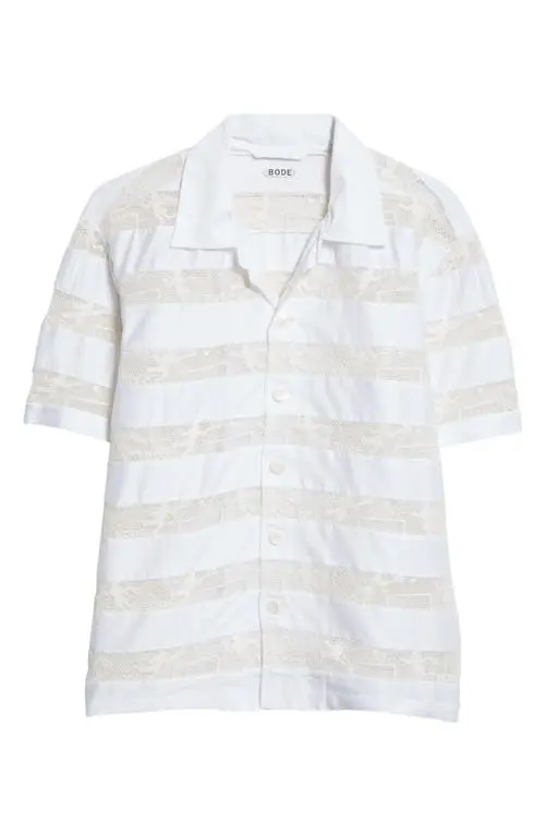 BODE Tennis Lace Cotton Camp Shirt