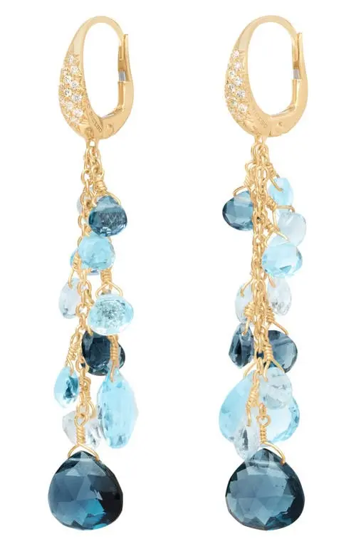 Marco Bicego Paradise Mixed Topaz Drop Earrings - 18k Yellow Gold