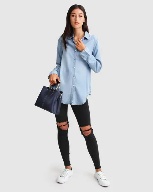 BELLE & BLOOM Keep Me Wild Denim Shirt