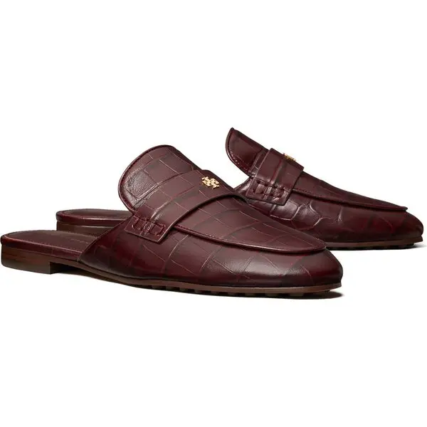 Tory Burch Croc Embossed Mule