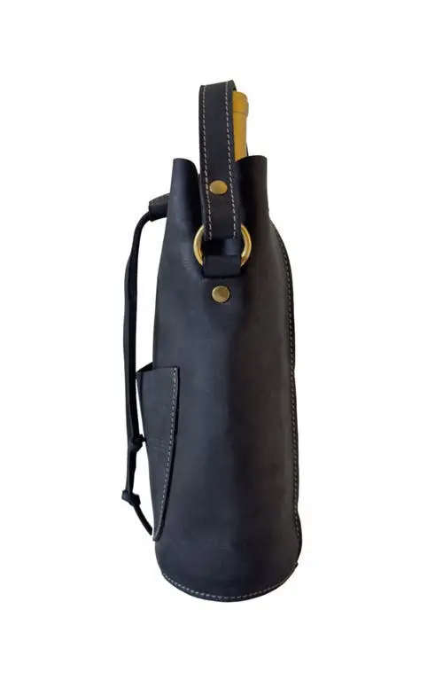SAREP + ROSE - Leather Bottle Tote With Pocket