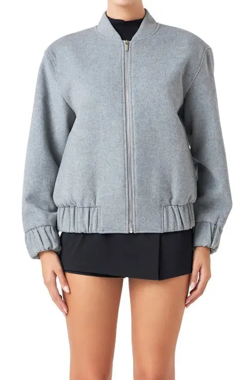 Endless Rose Oversized Wool Blend Bomber Jacket