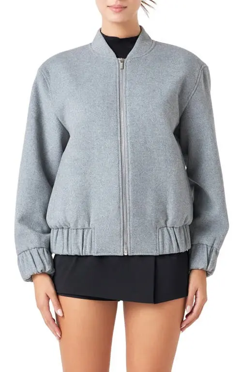 Endless Rose Oversized Wool Blend Bomber Jacket