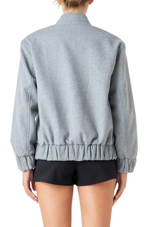 Endless Rose Oversized Wool Blend Bomber Jacket