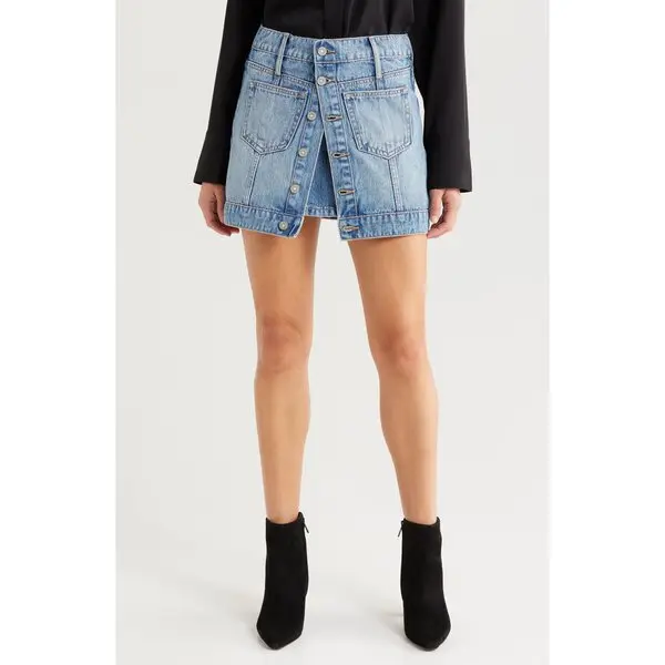 HIDDEN JEANS Button Front Denim Miniskirt