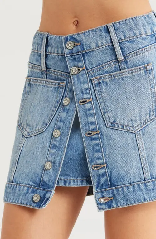 HIDDEN JEANS Button Front Denim Miniskirt