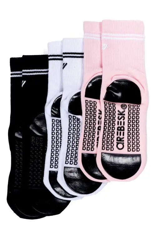 AREBESK Classic Assorted 3-pack Grip Crew Socks
