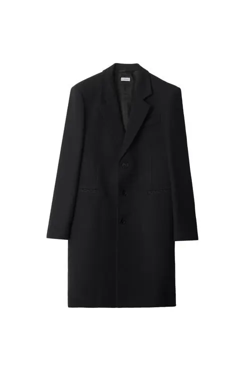 Burberry Wool Tailored Coat - Black