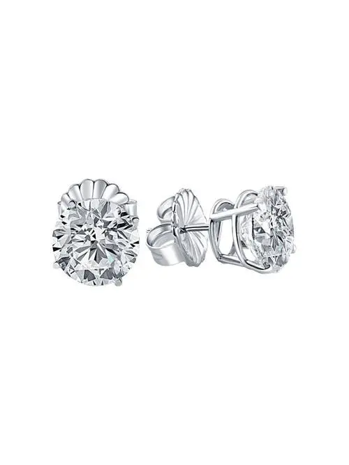 BLISS DIAMOND 6.00ct Round Lab Grown Diamond Stud Earrings