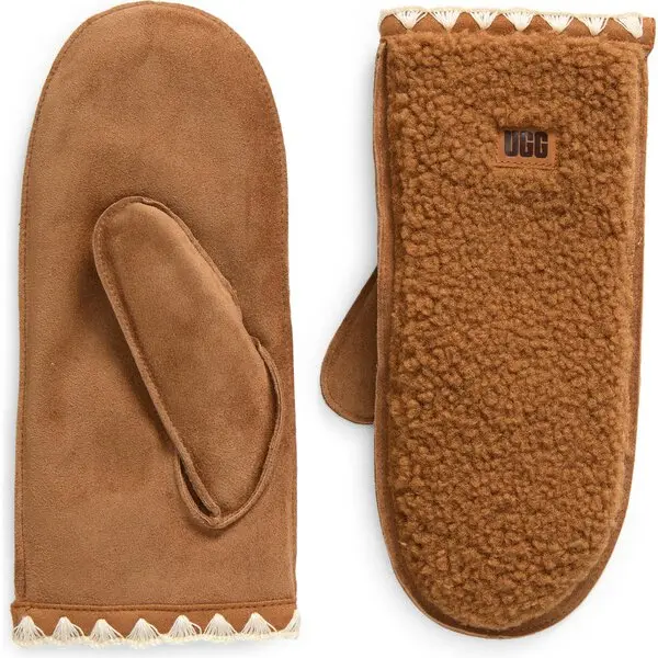 UGG Scalloped Mittens - Chestnut