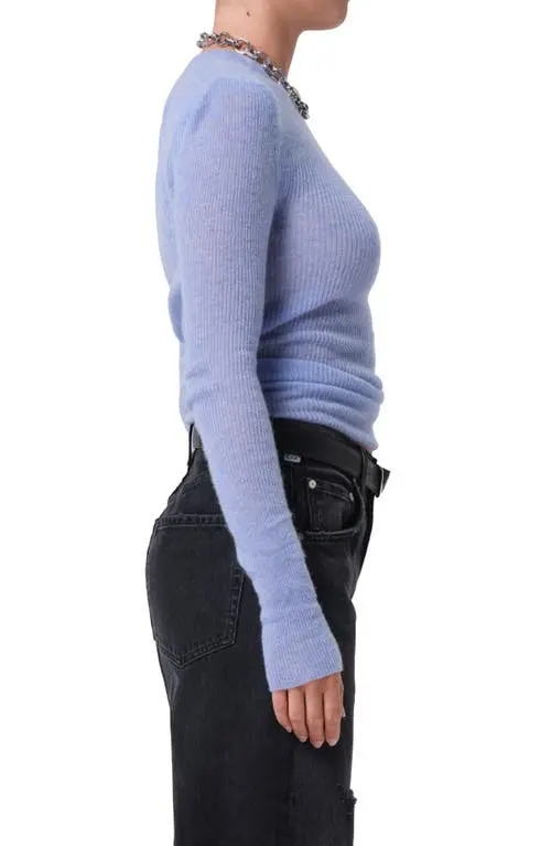 Citizens Of Humanity Alessia Wool & Cashmere Blend Rib Top - Heather Robin
