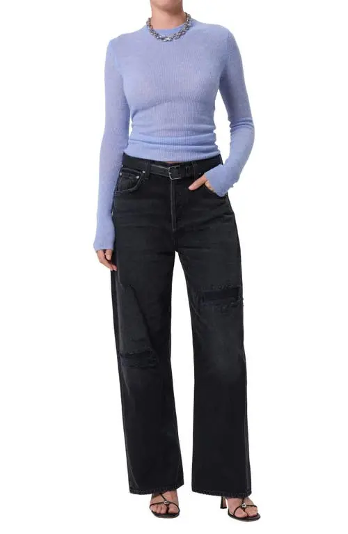 Citizens Of Humanity Alessia Wool & Cashmere Blend Rib Top - Heather Robin