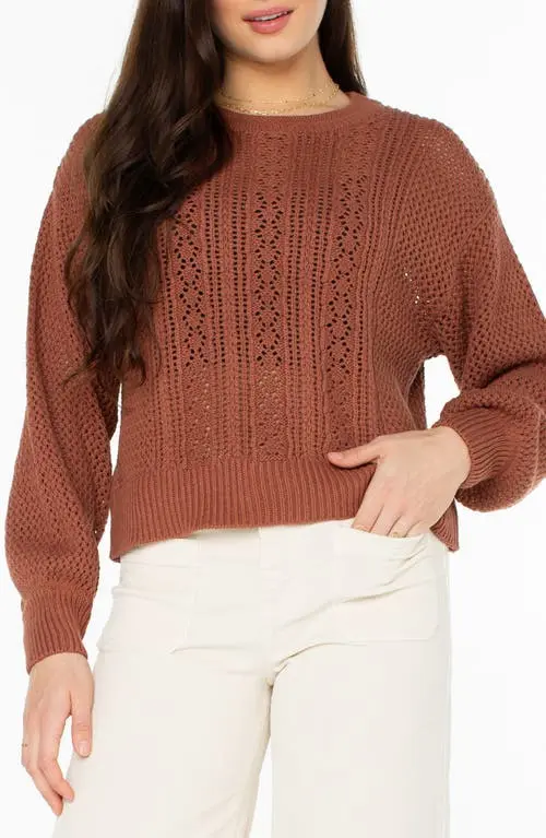 Roxy Daybreak Pointelle Sweater - Russet