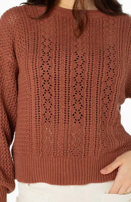 Roxy Daybreak Pointelle Sweater - Russet