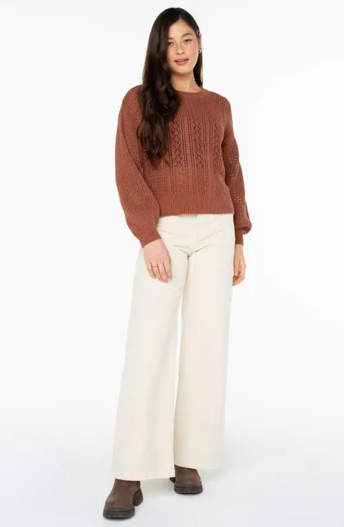 Roxy Daybreak Pointelle Sweater - Russet