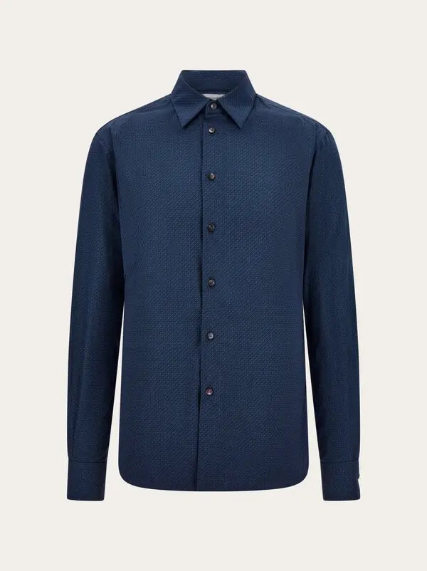 FERRAGAMO Micro-patterned Shirt - Black